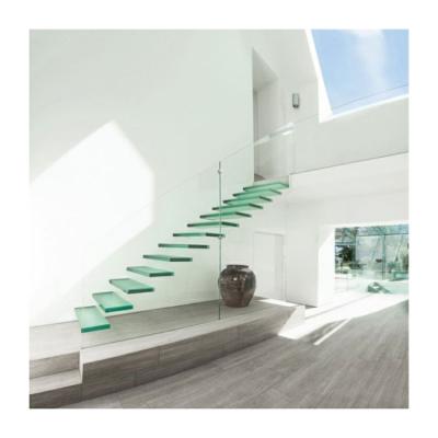 Китай Precast stairs staircase glass balustrade floating staircase for indoor продается