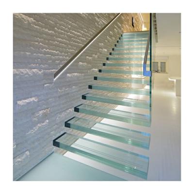 中国 Non slip modern glass folding floating glass steps stairs 販売のため