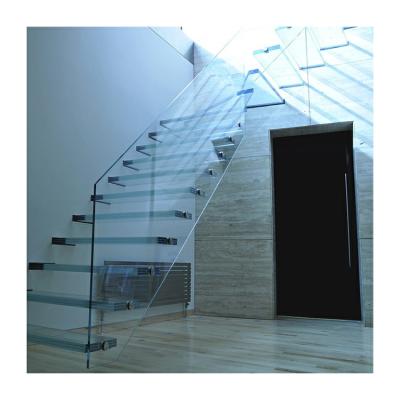 Cina Outdoor stairs staircase glass railing designs glass staircases floating in vendita