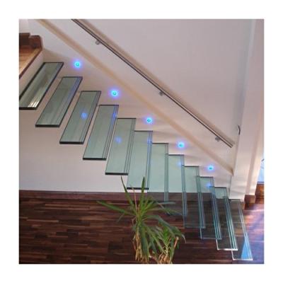 Cina Custom stairs straight floating glass staircase cost in vendita