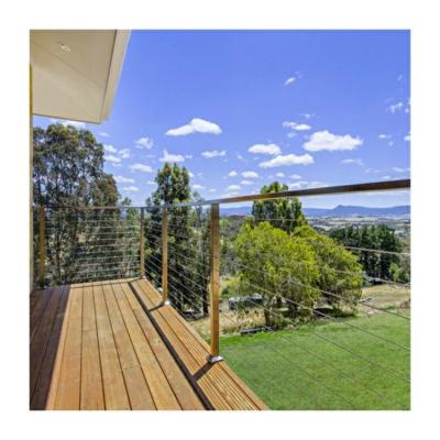中国 Horizontal balcony railing metal wire railing tightening barbed wire fence 販売のため