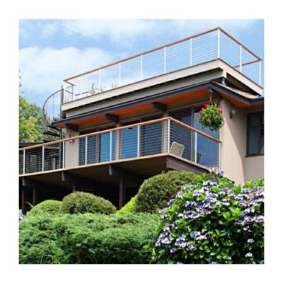 中国 Glass balcony fixings steel wire stair railing hog wire privacy fence 販売のため