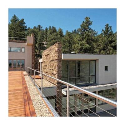 Китай Roof safety rail aluminum cable railing system 3 rail fence with wire продается