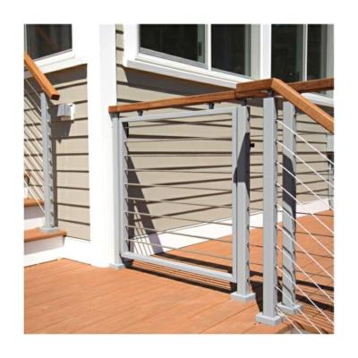 中国 Modern farmhouse porch railing tension cable railing system green plastic coated wire fencing 販売のため