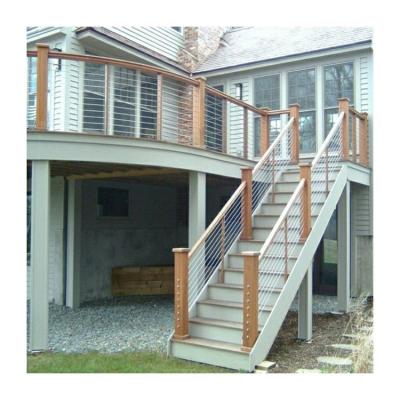 Cina Vinyl porch stainless steel posts for cable railing invisible fence wire in vendita