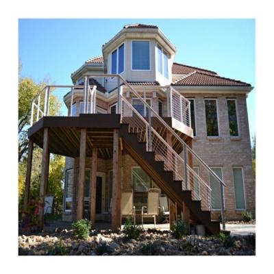 Cina Horizontal porch railing stainless deck cable black wire fence in vendita