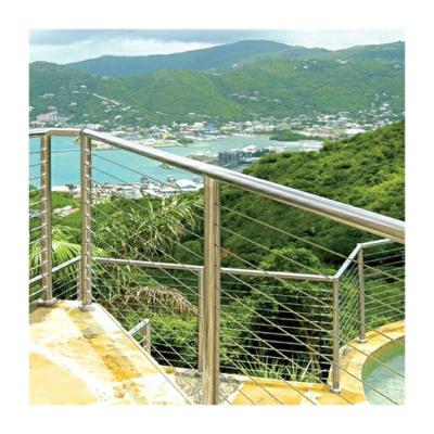 Cina Porch step railing metal cable deck railing build wire garden fence in vendita
