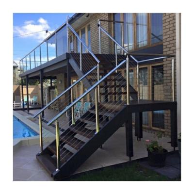 China Rustic porch railings steel cable stair railing bull wire fence panels en venta