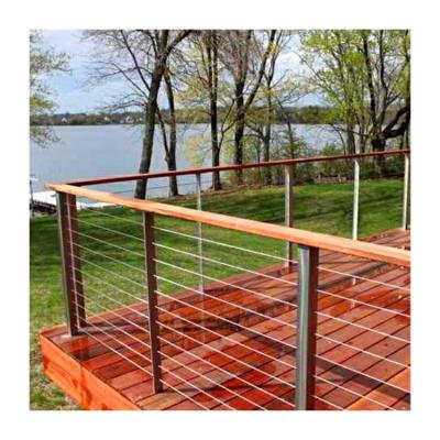 Cina Aluminum deck railing cable stair railing stainless steel post and wire fence in vendita