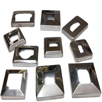 Cina 304 316 Stainless Steel Matt Black Square Base Cover For Angle Post 40*40Mm in vendita