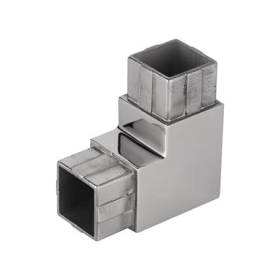 Cina 90 Degree Square Handrail Connector Railing Post Handrail Corner Stainless Steel Balustrade Tube Connector in vendita