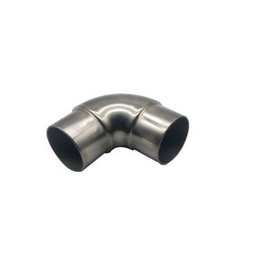 Cina Round Stainless Steel Handrail Arc Corner Connector Stair Railing Handrail Angle Elbow Connector in vendita