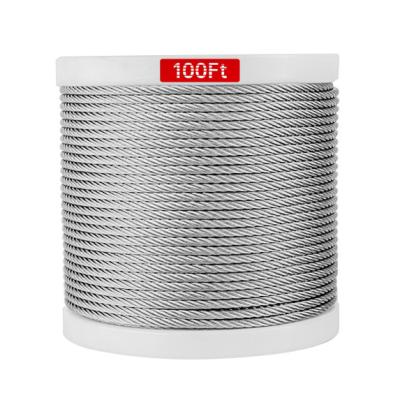 Cina 100Ft Factory Stainless Steel Wire Rope Cable 1Mm 2Mm 3Mm 4Mm 5Mm 6Mm Railing Wire Roll in vendita