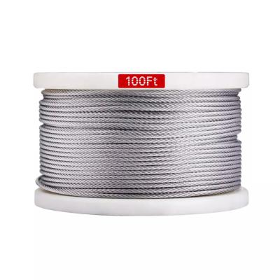 Cina 100Ft Factory 1Mm 2Mm 3Mm 4Mm Railing Stainless Steel Wire Rope Cable Aircraft Cable Roll in vendita