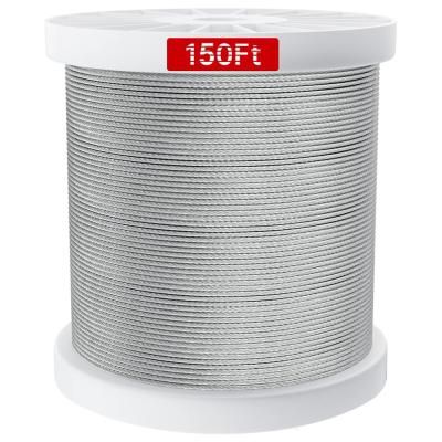 Cina 150Ft High Strength Stainless Steel 316 304 Railing Wire Rope Wire Cable Rope Sling Roll in vendita