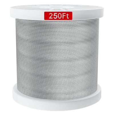 Cina 250Ft Ss304 Steel Wire Rope 12Mm Stainless Steel Cable Fence Wire Wire Steel Rope Roll in vendita