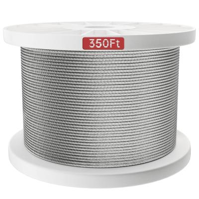 Cina 350Ft Ss 316 Wire Rope 304 Stainless Steel Railing Cable 7X7 7X19 Steel 4Mm Wire Rope Roll in vendita