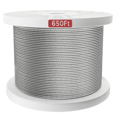 Cina 650Ft Stainless Steel 316 Wire Rope Cable Railing Wire Reel Roll in vendita