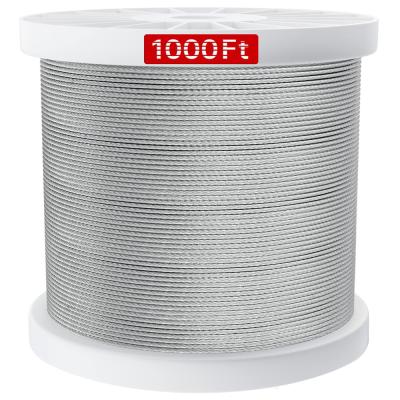 Cina 1000Ft 304 Stainless Steel Wire Cable Manufacture Supply Railing Steel Wire Cable Roll in vendita