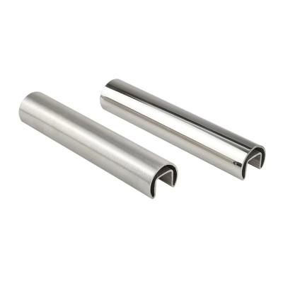 中国 Stainless Steel 304 316L Round Handrail Slot Pipe Railing Balustrade Top Handrail Tube 販売のため