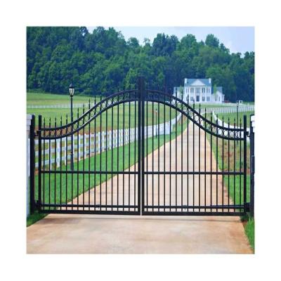 Cina Galvanized Wrought Iron Gate Exterior Ornamental Iron Fence Swing Main Door in vendita