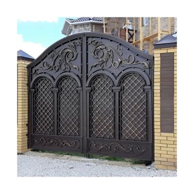 Cina European Style Wrought Iron Gate Galvanized Steel Doors Iron Main Gate Design in vendita