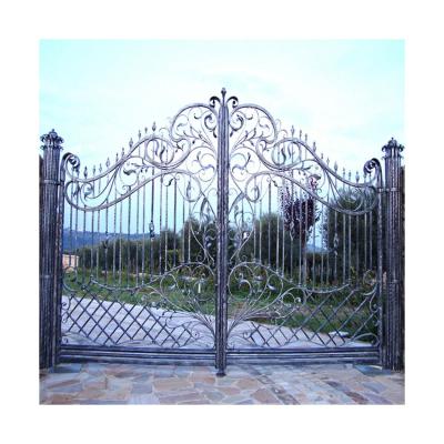 中国 Garden Modern High Quality House Latest Exterior Metal Gate Design Manor Security Main Wrought Iron Golden Gate 販売のため