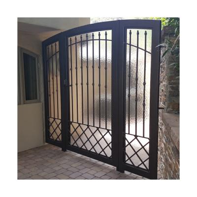 中国 High Quality Galvanized Wrought Iron Metal Boundary Wall Swing Driveway Gates Grill Design 販売のため