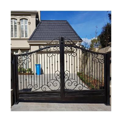 China Modern Simple Rust-Proof Cheap Double Exterior Gate Openwork Carved Iron Courtyard Gate For House en venta