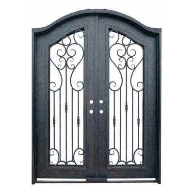 China Modern Design Custom Made Wrought Iron Pivot Entry Door With Factory Price For Residential Projects en venta