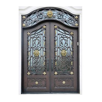 China American Security Front French Professional Manufacturer Exterior Entry Villa Double Doors Wrought Iron Door en venta