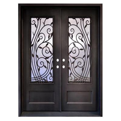 Cina Cast Wrought Iron Doors Luxury Villa Hotel Entry Door Modern Exterior Main Entrance Vault Metal Front Double Doors For Home in vendita
