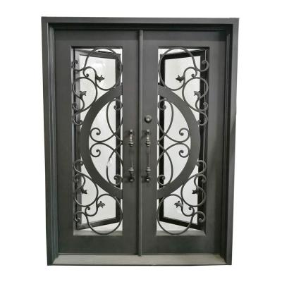 Cina European Security Home Arched Single Double Main Entrance Front Entry Wrought Iron Door Price in vendita