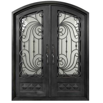 Cina Exquisitely Designed Modern Exterior Arches Double Front Main Wrought Iron Exterior Door Design in vendita