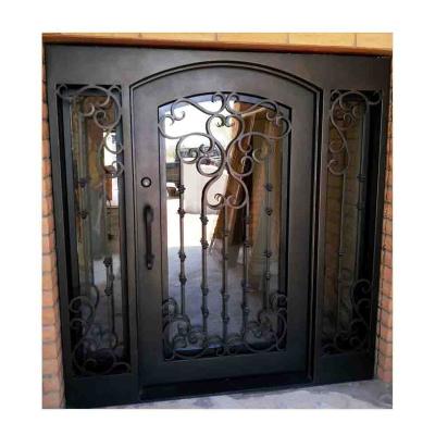 Cina Hot Sale High Quality Luxury Design Exterior Burglar Proof Other Doors Main Entrance Entry Front French Wrought Iron Doors in vendita