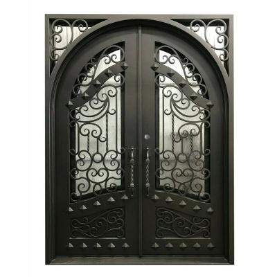 Cina French Large Entrance Door Luxury Alloy Entrance Doors Villa Twin Modern Wrought Iron Entry Door in vendita