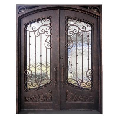 Cina Decorative Security Door/Wrought Iron Single Door/Iron Grill Door Designs With Glass in vendita