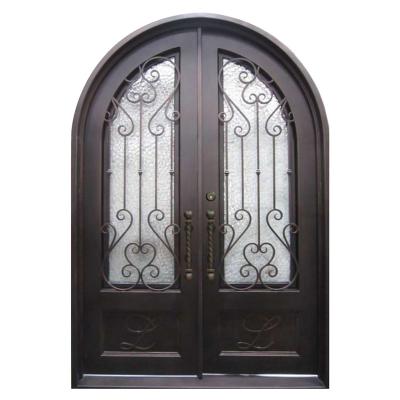 Cina French Front House Exterior Door Wrought Iron And Entry Wooden Gate Stainless Steel Door Decorative Design Doors in vendita
