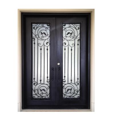 Cina China Supplier Main Entrance Metal Solid Iron Single Door Wrought Iron Front Doors in vendita