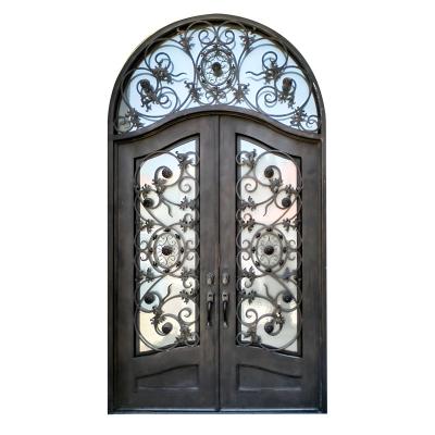 Cina Main House Exterior Doors Double Wrought Iron Door Design Front Iron Entrance Door in vendita