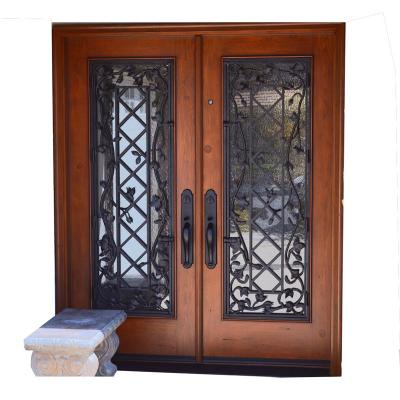 Cina 6Ft / 8 Ft Luxury Exterior Main Double Security Door Wrought Iron Front Entry Door in vendita