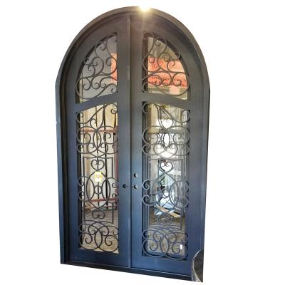 Cina Competitive Price Wrought Iron Glass Entry Door Design Customize Frence Door in vendita