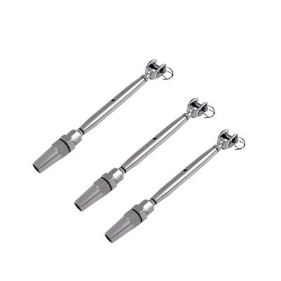 中国 Cable Railing Fitting 304 316 Stainless Steel Cable Swageless Tie Tensioner With Jaw 販売のため