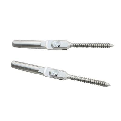 中国 304 316 Stainless Steel Adjustable Swageless Wire Receiver Terminal Fitting With Jaw For Wood Post Cable Railing 販売のため