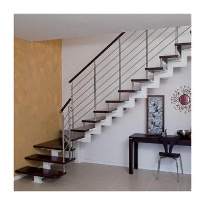 Cina Factory seller wood staircase single keel height quality wood straight stair in vendita