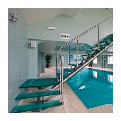 Cina Modern steel glass staircases single beam custom glass staircase in vendita