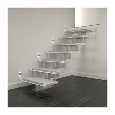 Cina Modular glass stairs suppliers mono beam natural straight glass panels staircase in vendita