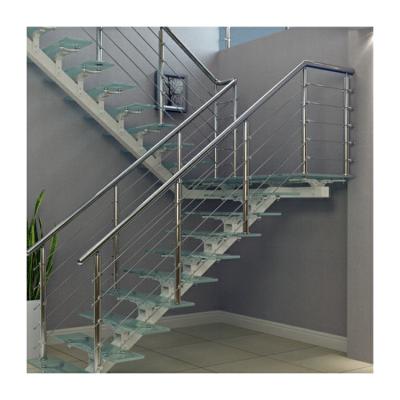 Cina Glass staircase railings one beam interior glass balustrade staircase in vendita