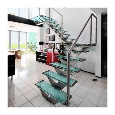 Cina Glass railing stairs mono keel straight glass blustrades staircase in vendita