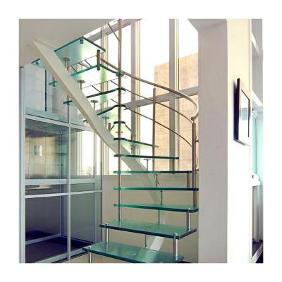 Cina Stainless steel glass stair mono keel straight steel railing for glass staircase in vendita